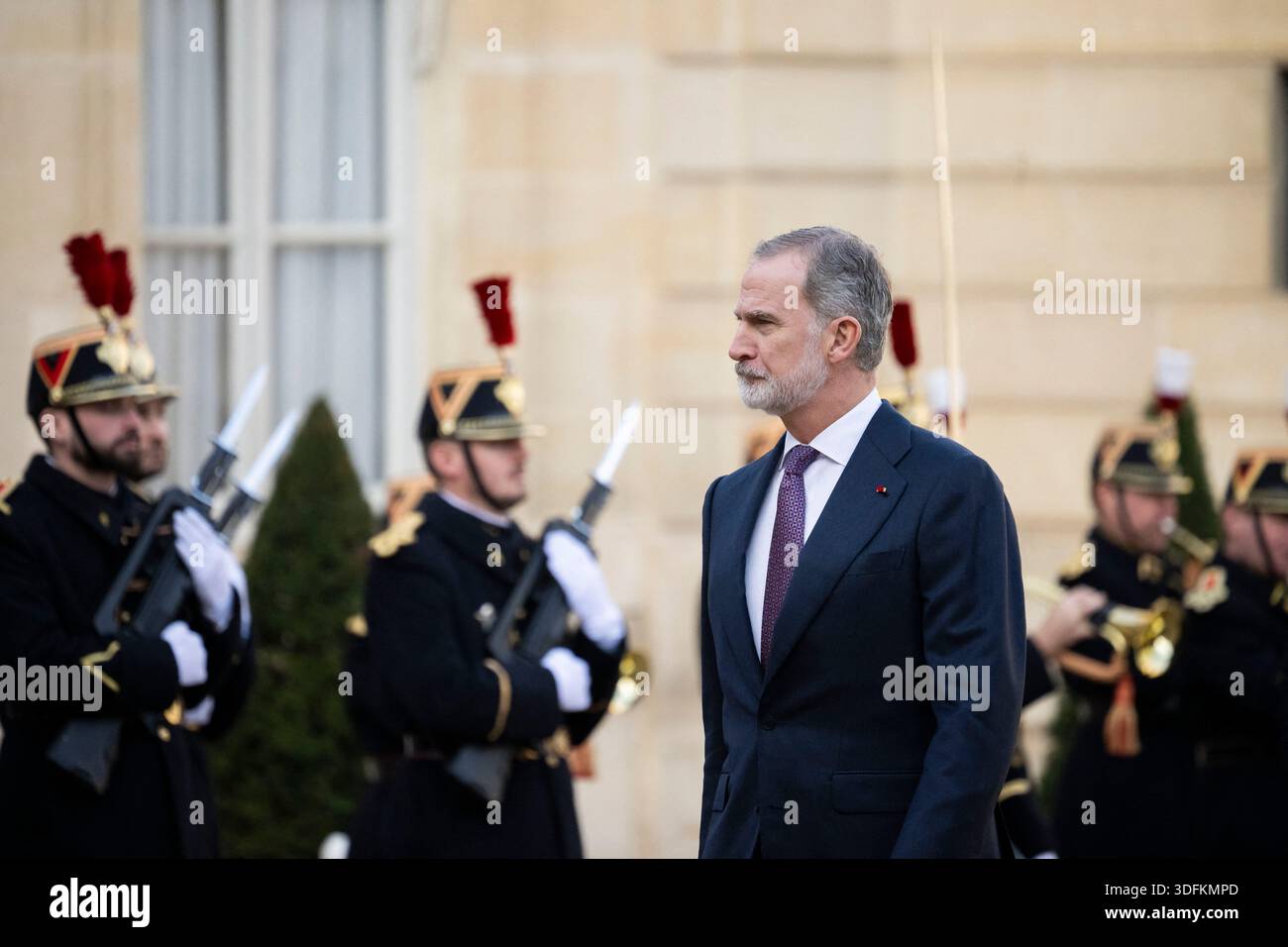France's President Emmanuel Macron and his wife Brigitte Macron welcome ...