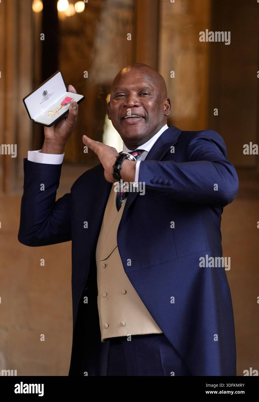 Devon Malcolm after being made an Officer of the Order of the British ...