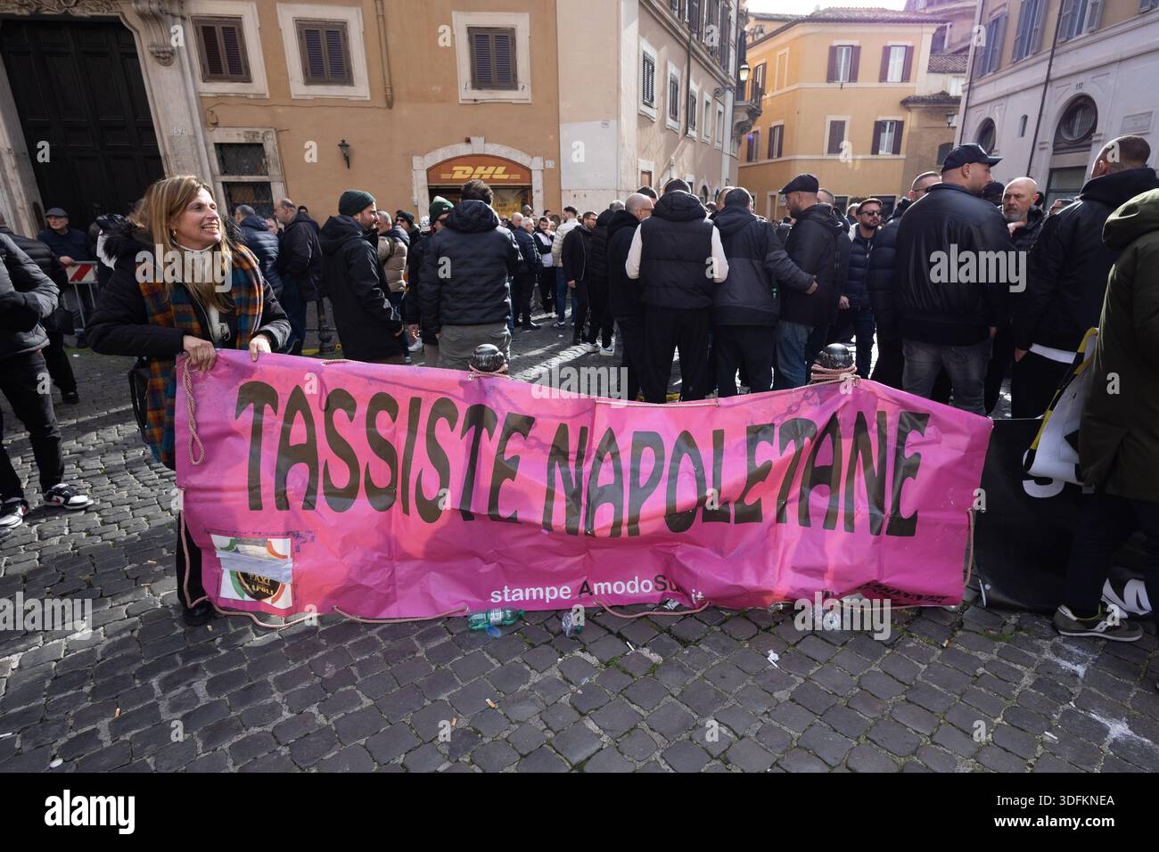 Demonstration in Rome on the occasion of the national taxi drivers ...