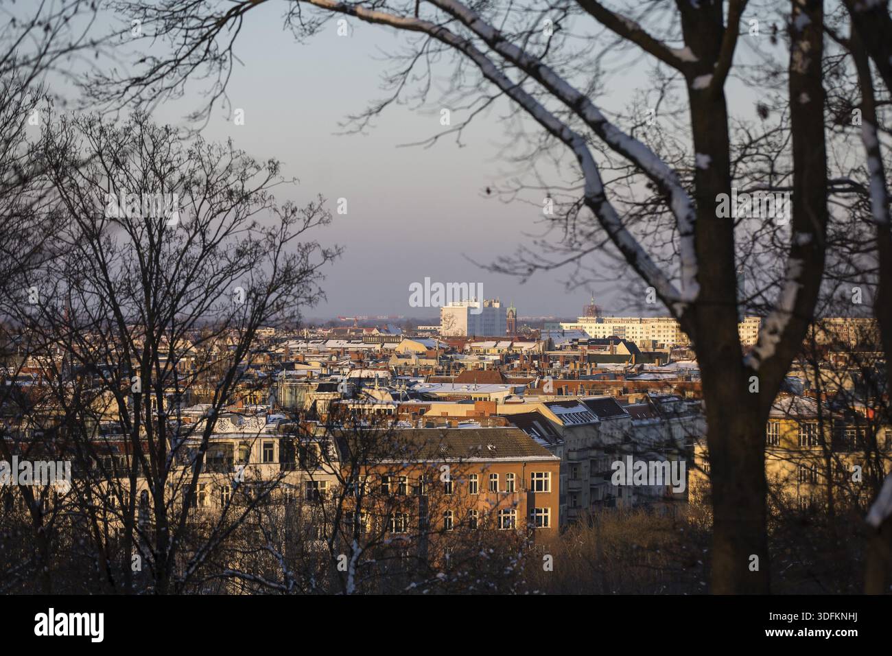 View of Prenzlauer Berg from Volkspark Friedrichshain on 07.01.2026 ...