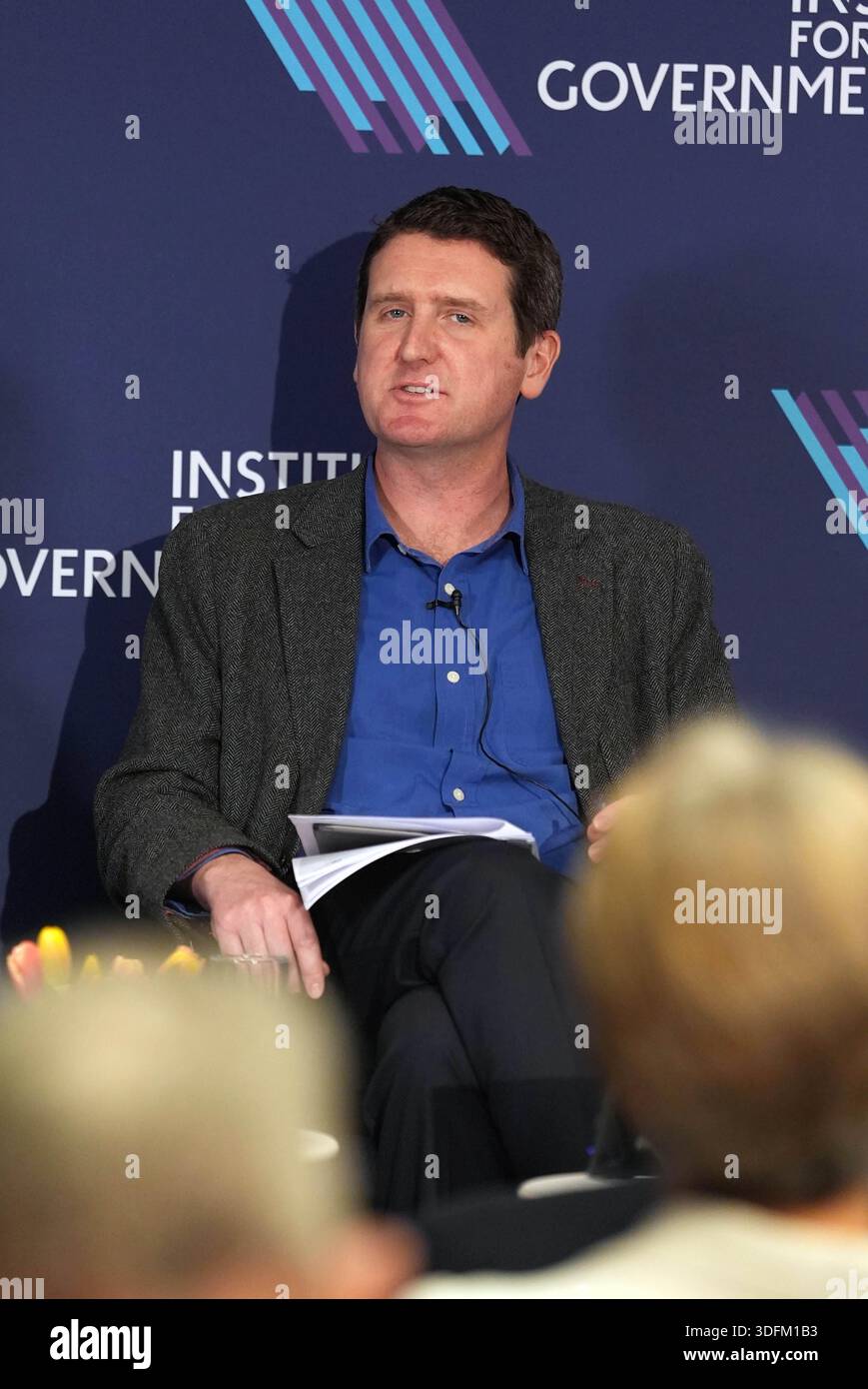 Alex Thomas speaking at the Institute for Government conference in ...