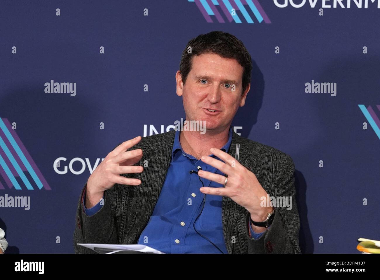 Alex Thomas speaking at the Institute for Government conference in ...