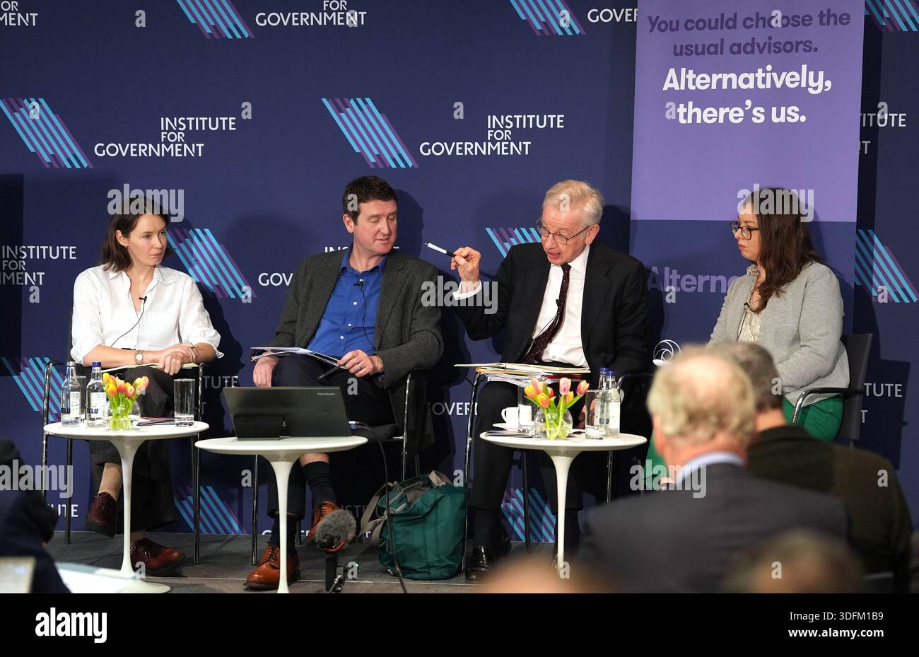 (left to right) Hannah Keenan, Alex Thomas, Michael Gove and Rowena ...