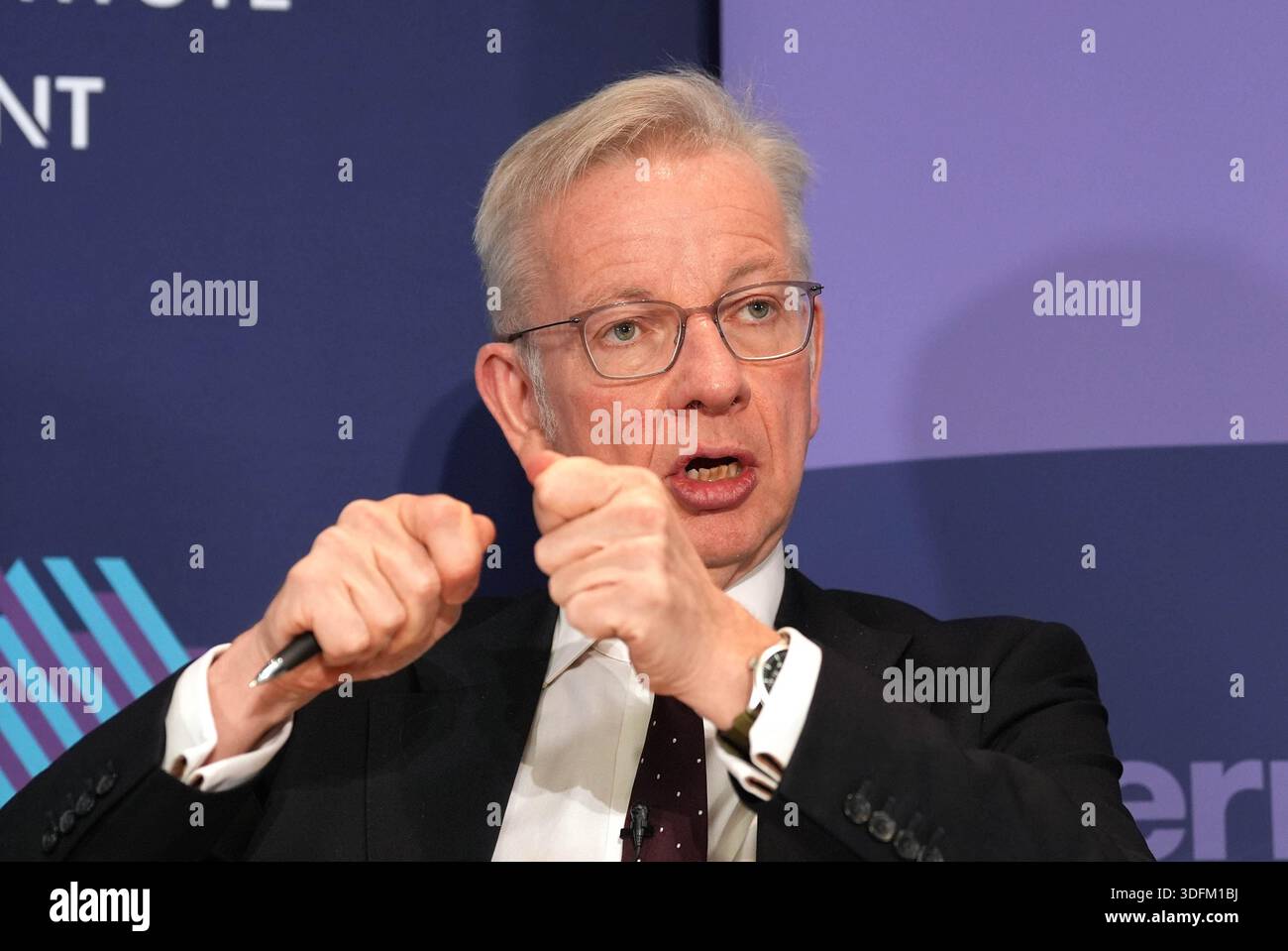 Michael Gove speaking at the Institute for Government conference in ...