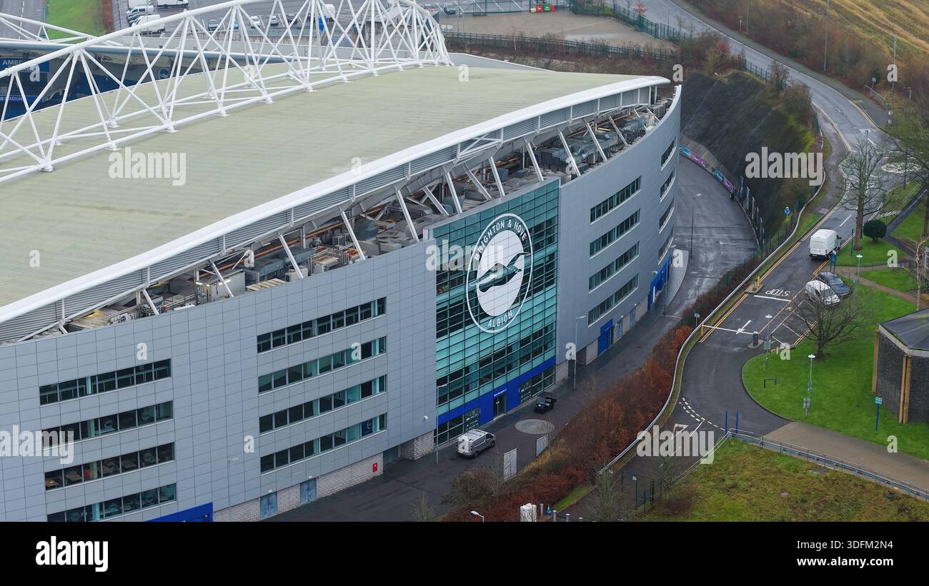 BRIGHTON, UK - JANUARY 08, 2026 - American Express Stadium, also known ...