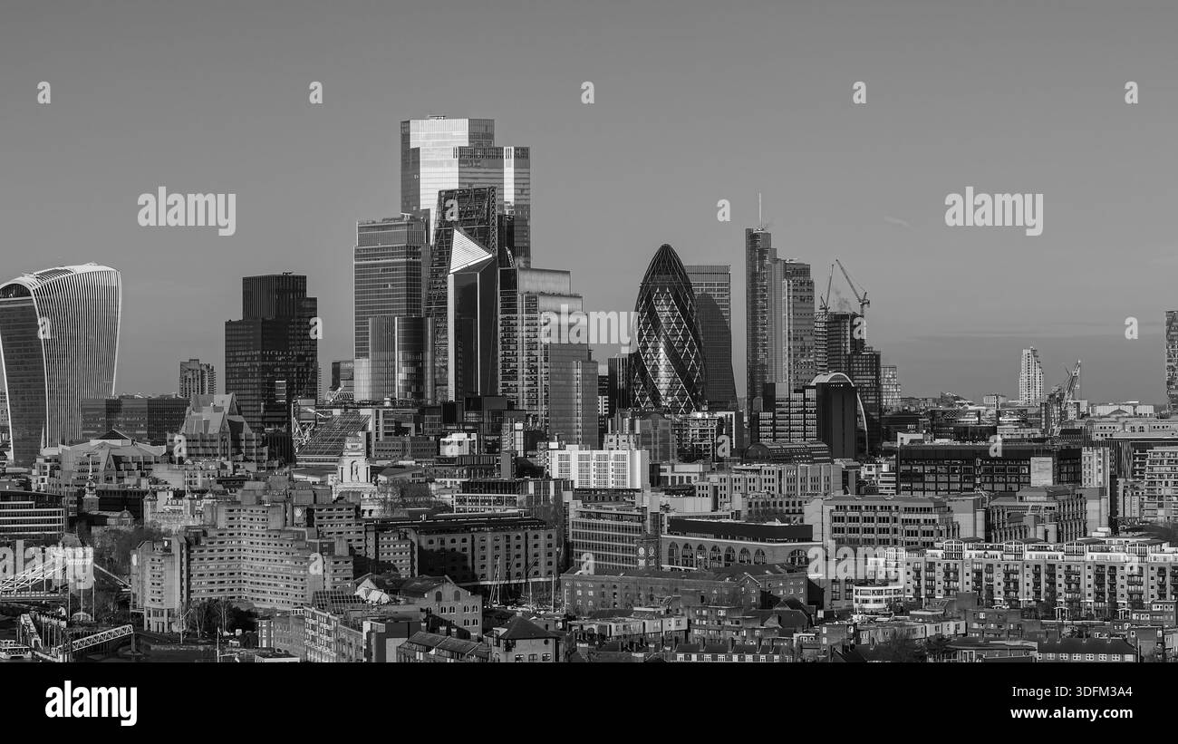 LONDON, UK - JANUARY 07, 2026 - London financial district skyline with ...
