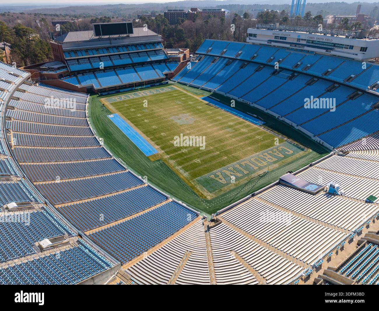 An aerial view of Kenan Stadium in Chapel Hill shows the historic UNC ...