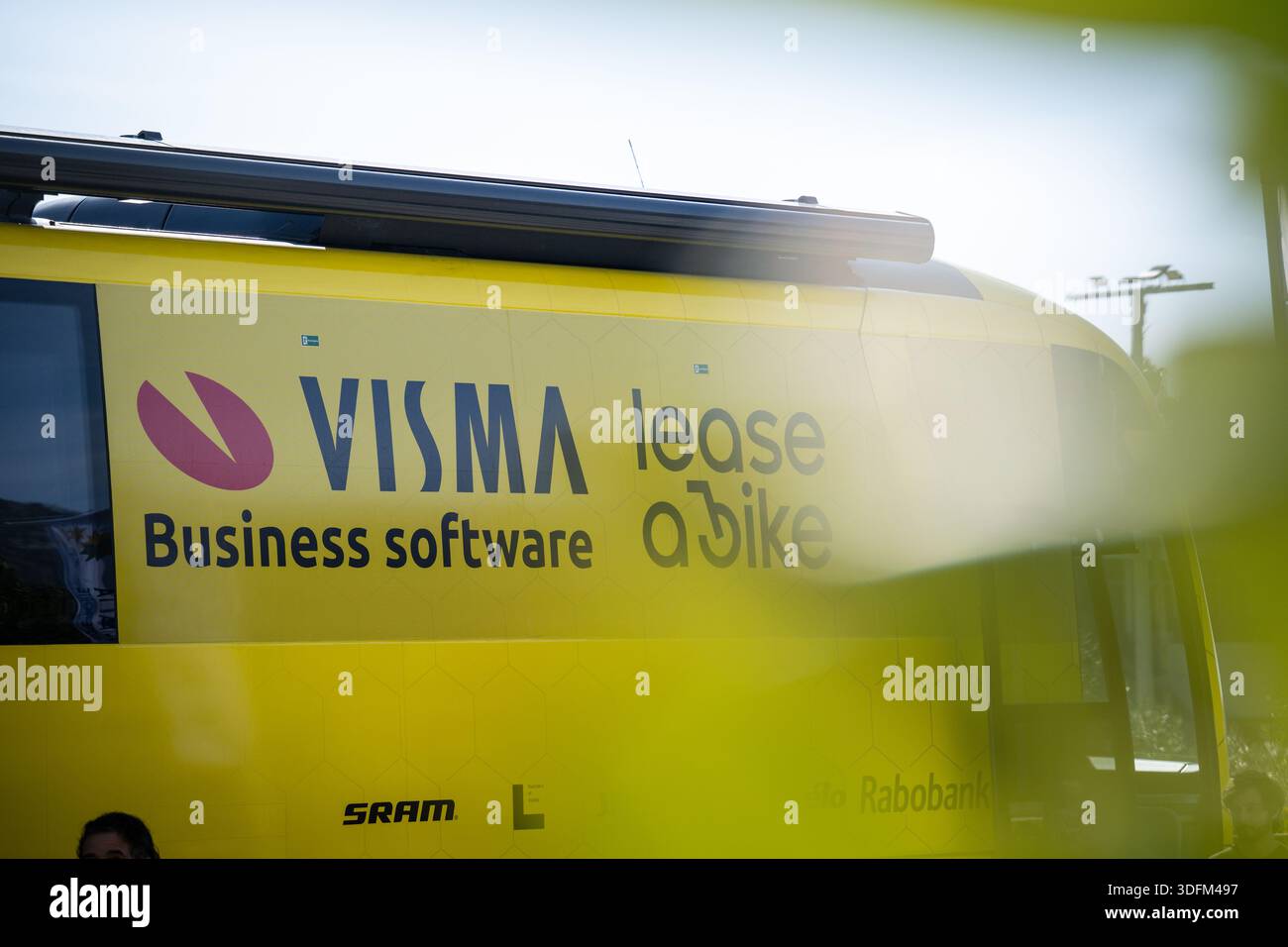 Teambus pictured during the team presentation of the Team Visma-Lease a Bike cycling team in ...