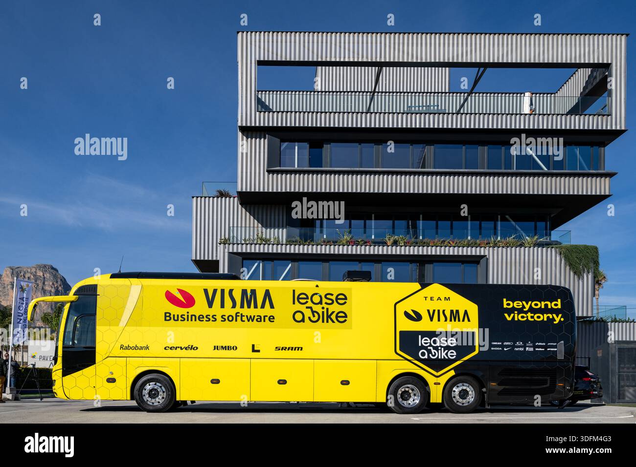 Team bus pictured during the team presentation of the Team Visma-Lease a Bike cycling team in ...