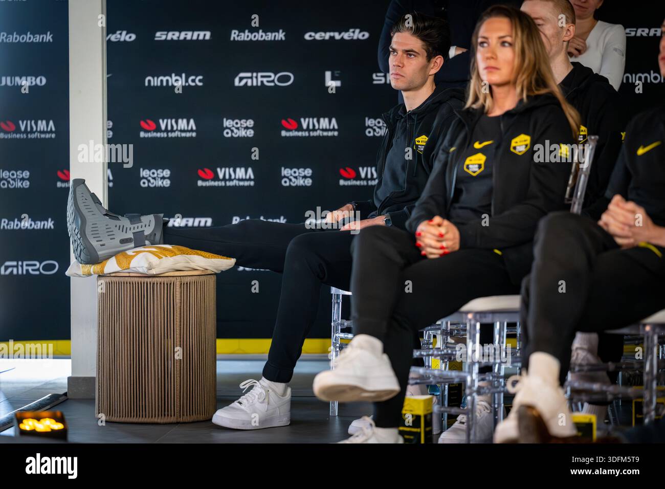 Belgian Wout van Aert pictured during the team presentation of the Team Visma-Lease a Bike ...