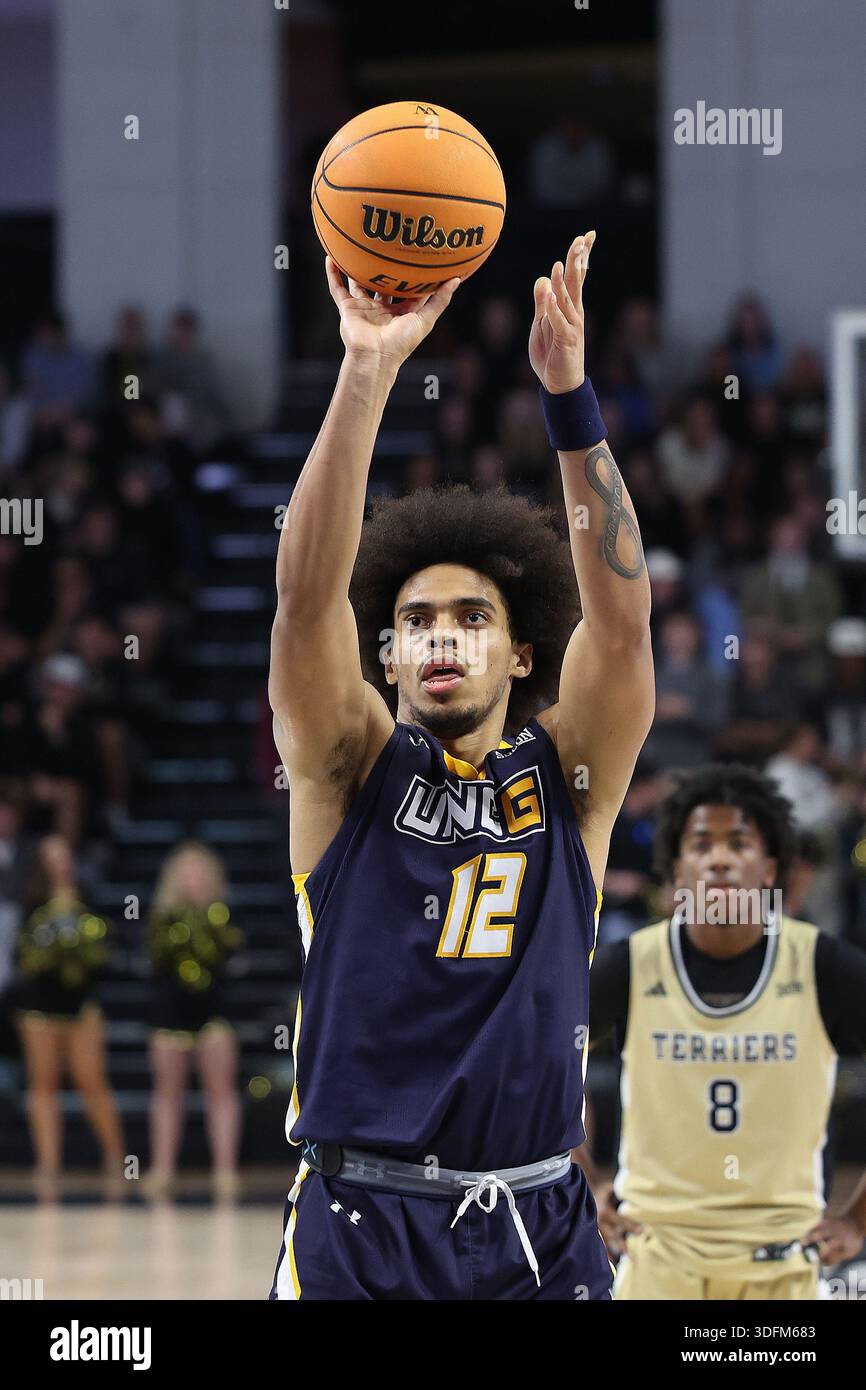 SPARTANBURG, SC - JANUARY 07: UNCG Spartans forward Justin Neely (12 ...