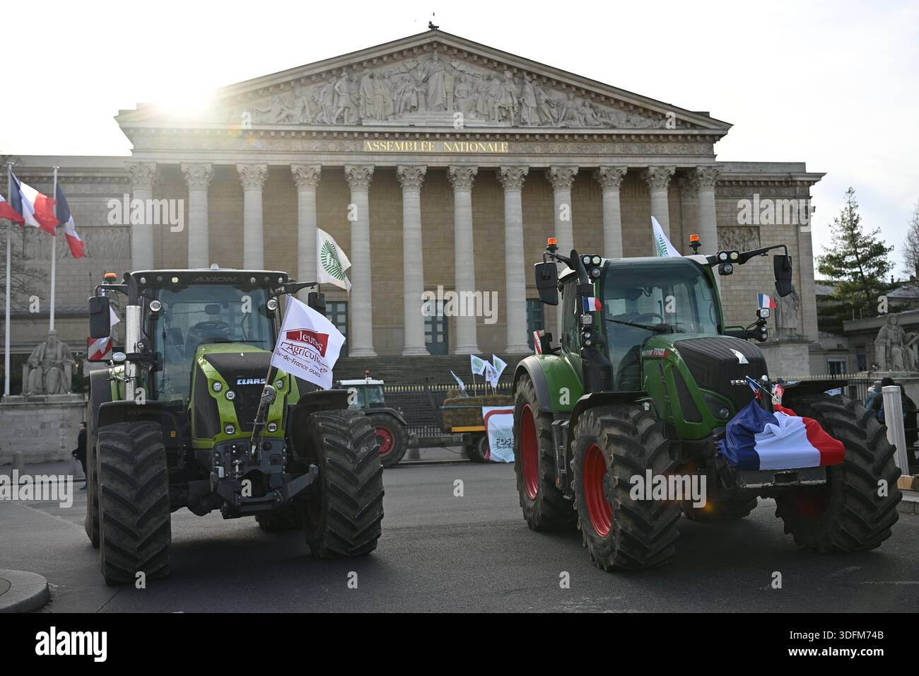 Demonstration by farmers in Paris who gathered in front of the National ...