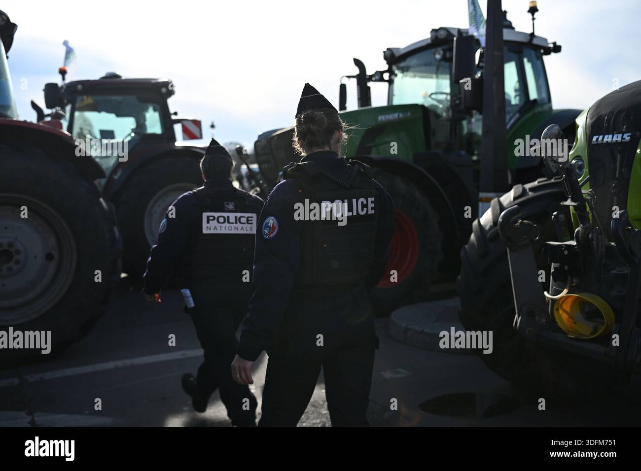 Demonstration by farmers in Paris who gathered in front of the National ...