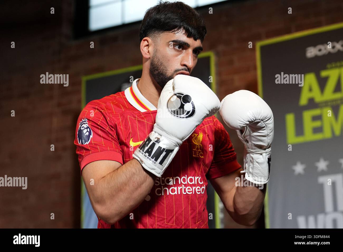 Adam Azim during a media day at the Bronx Boxing Club, London. British ...