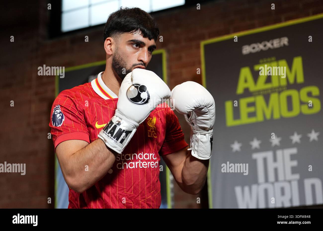 Adam Azim during a media day at the Bronx Boxing Club, London. British ...