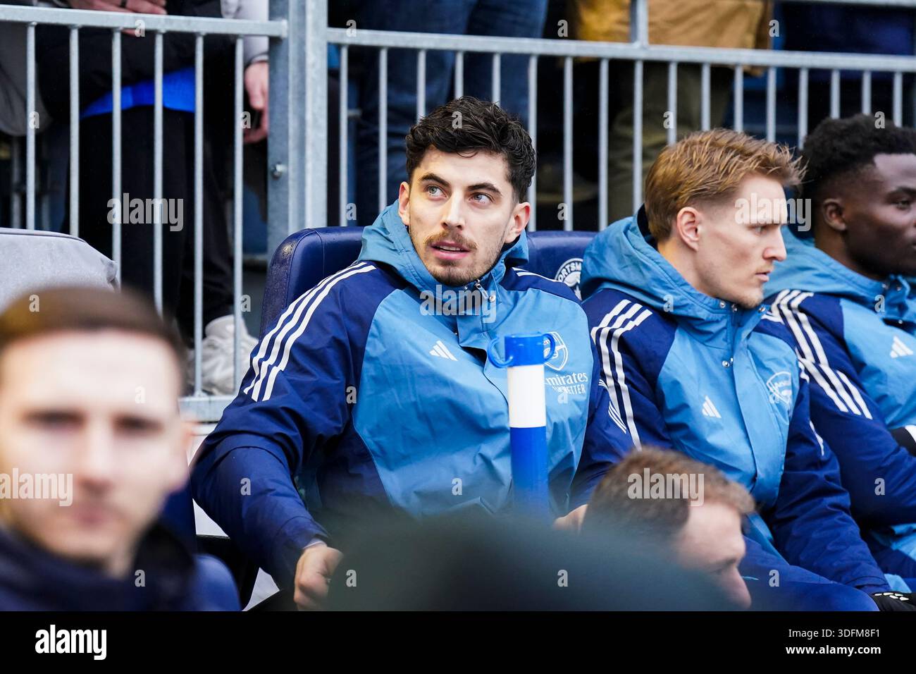 Arsenal forward Kai Havertz (29) on the substitute bench during the ...