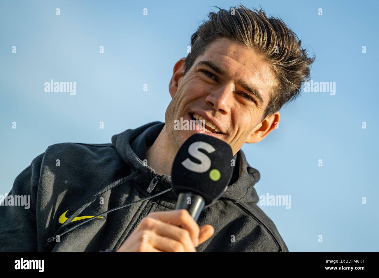 Belgian Wout van Aert pictured during the team presentation of the Team Visma-Lease a Bike ...