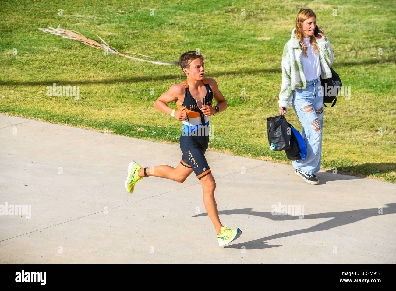 Cadel Cross seen in action during Race 3 of the 2XU Triathlon Series ...