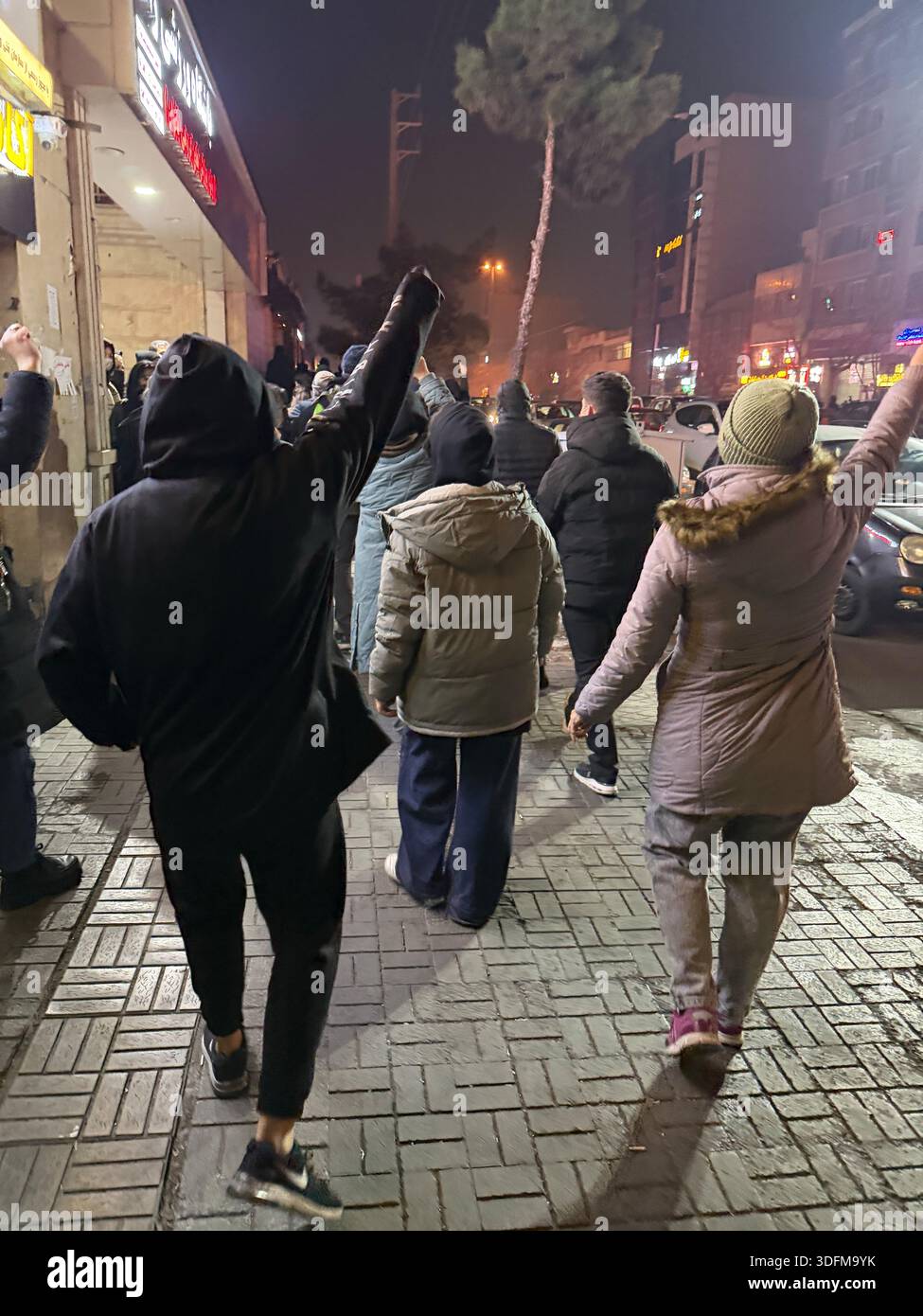 Protesters chant slogans in an anti-government protest in Tehran, Iran ...
