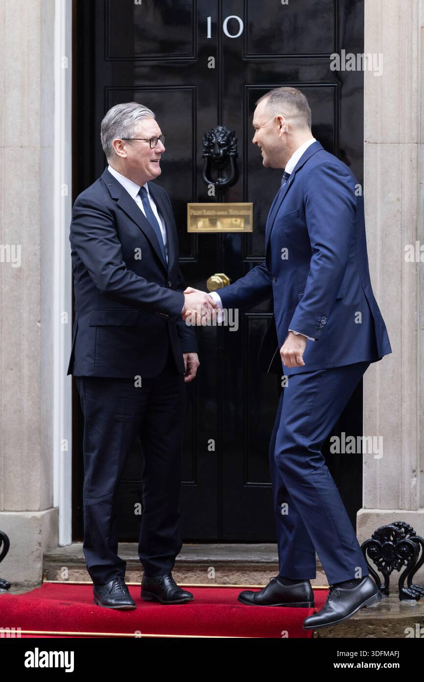 Prime Minister of the United Kingdom Sir Keir Starmer greets Poland's ...