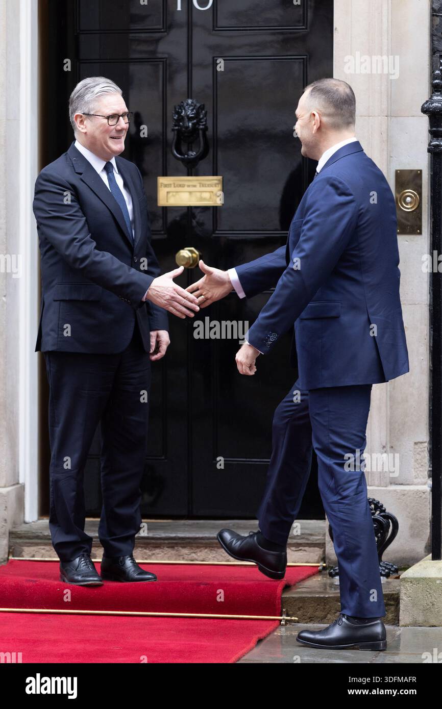 Prime Minister of the United Kingdom Sir Keir Starmer greets Poland's ...