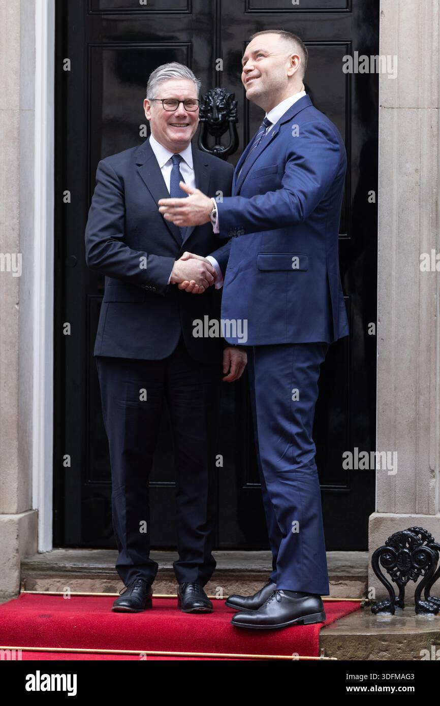 Prime Minister of the United Kingdom Sir Keir Starmer greets Poland's ...