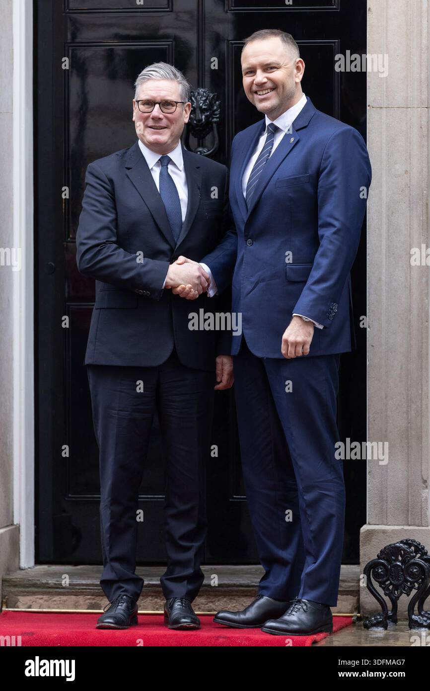 Prime Minister of the United Kingdom Sir Keir Starmer greets Poland's ...