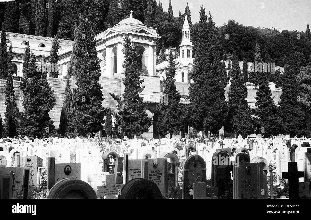 Genoa, Italy, - September 5, 1972: tombstones on Monumental Cemetery of ...