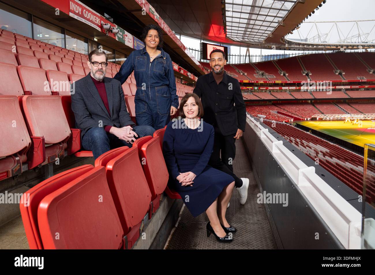 (Left to right) Richard Osman, Nadia Shireen, Education Secretary ...