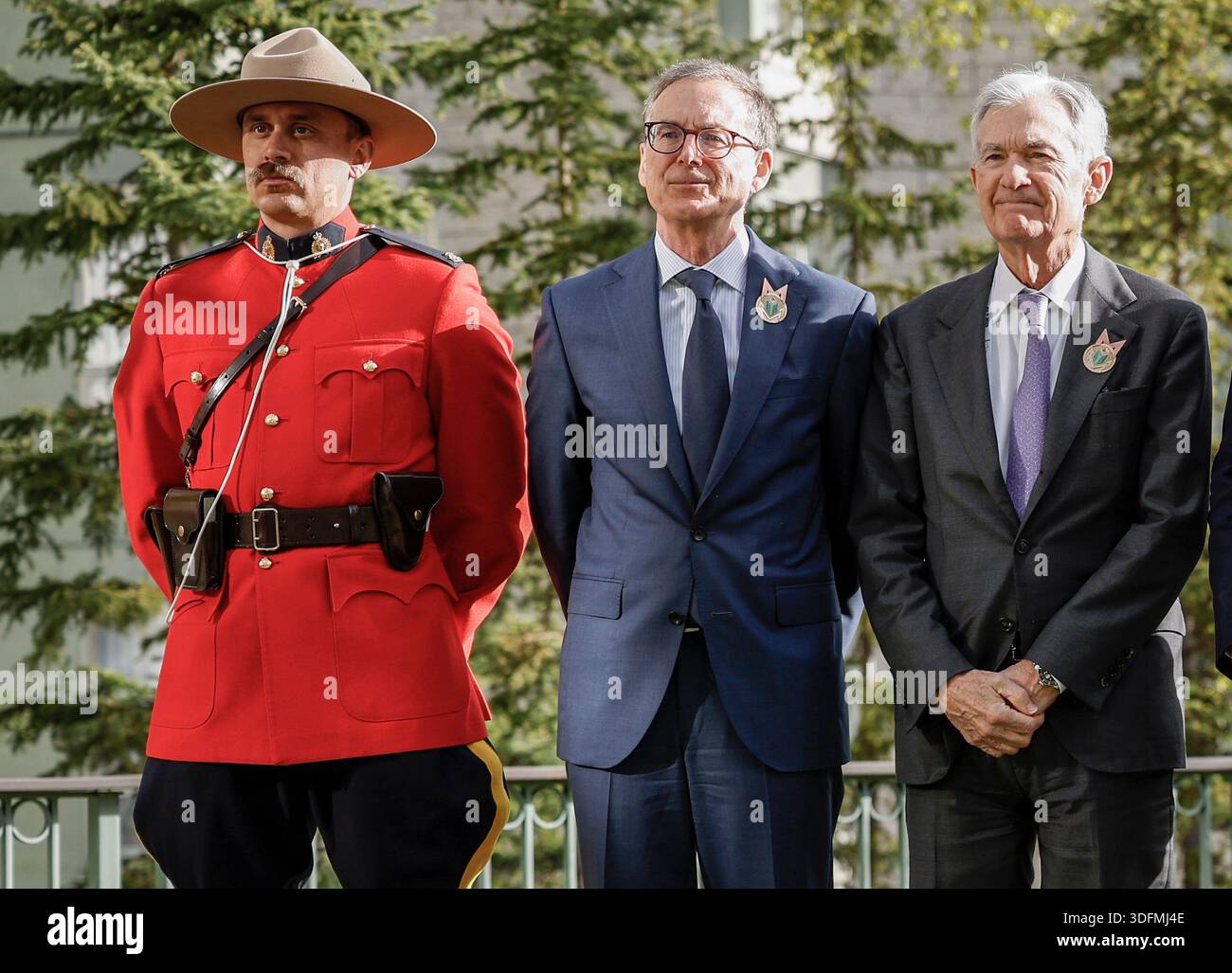 Governor of the Bank of Canada Tiff Macklem, centre, and United States ...