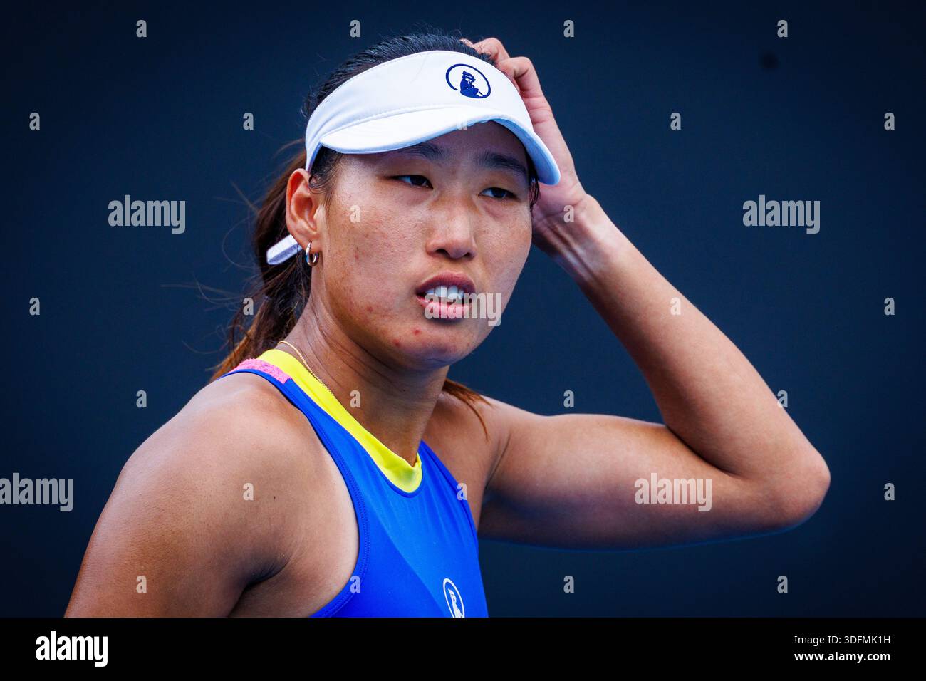 USA’s Carol Young Suh during a qualifying match against Belgium’s Hanne ...
