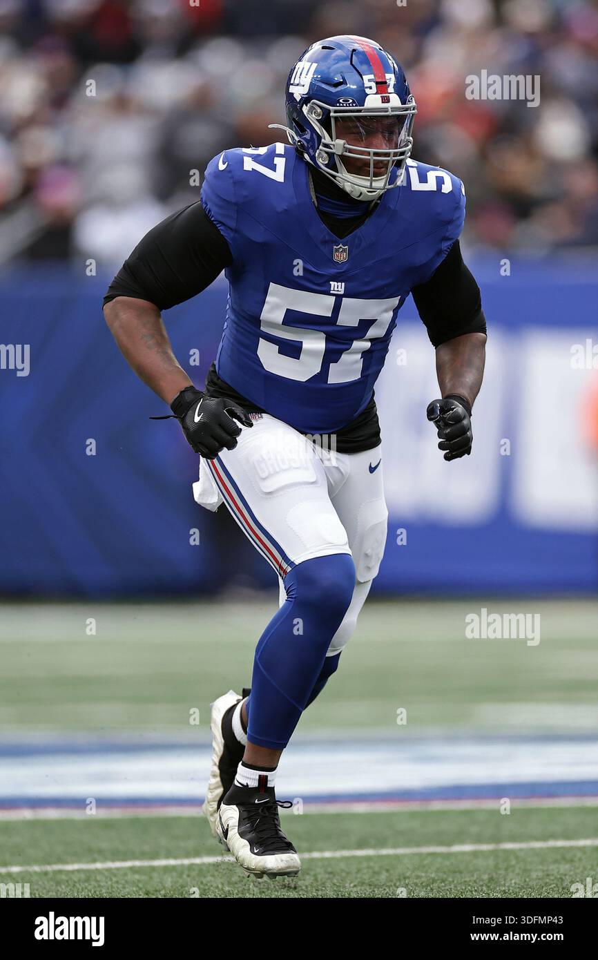 New York Giants defensive end Chauncey Golston (57) runs during an NFL ...
