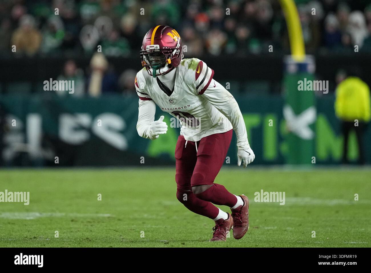 Washington Commanders' Mike Sainristil plays during an NFL football ...