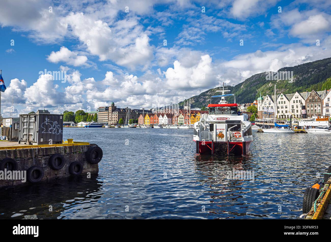 Fjord cruise boat departs hi-res stock photography and images - Alamy