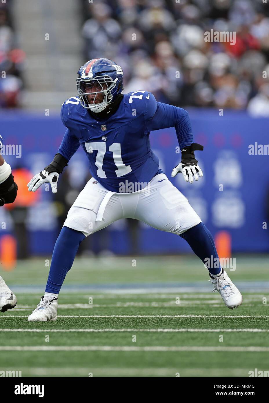 New York Giants offensive tackle Marcus Mbow (71) blocks during an NFL ...