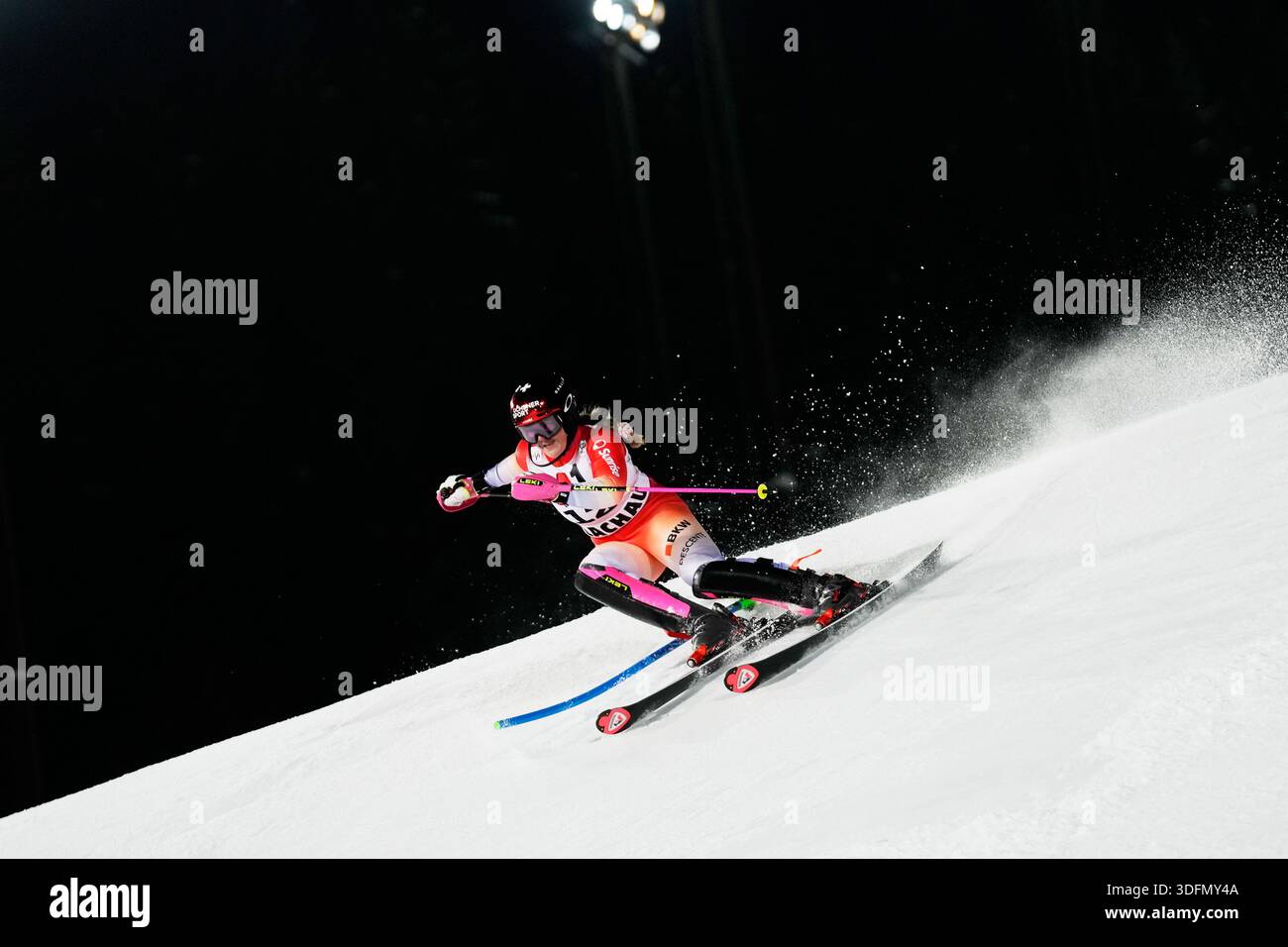Switzerland's Melanie Meillard speeds down the course during an alpine ...