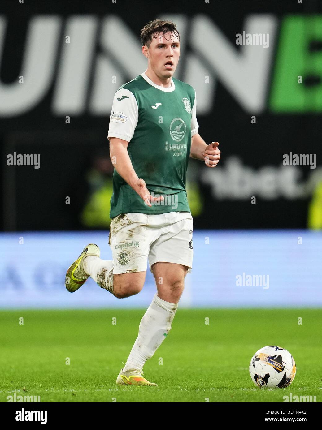 Josh Mulligan of Hibernian FC during the Scottish Premier League match ...