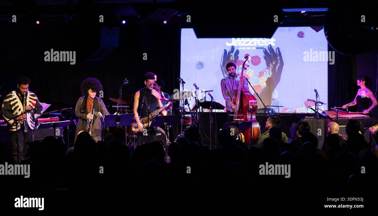 Band of musicians 'Freedom Riders' performs during 2026 Winter JazzFest ...