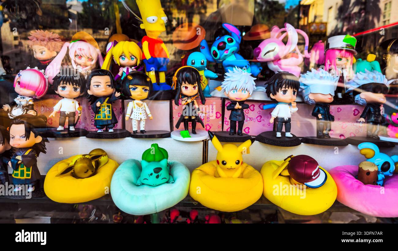 Colorful display of generic anime and manga figurines Colorful display ...
