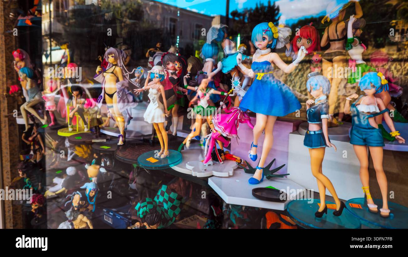 Colorful display of generic anime and manga figurines Colorful display ...