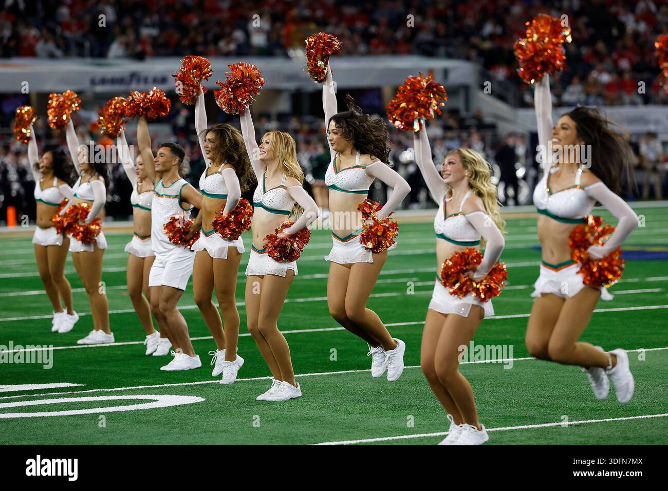 Miami spirit group cheers during the Cotton Bowl College Football ...