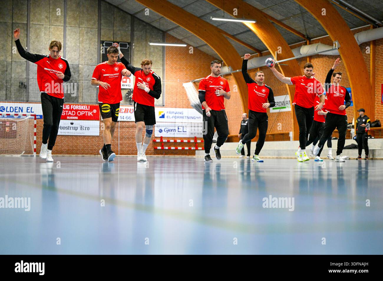 13 January 2026, Denmark, Renars Uscins: The national team players at ...