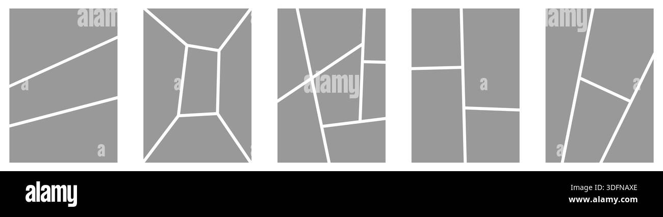 Vertical storyboard layout with a sequence of blank manga frames for ...