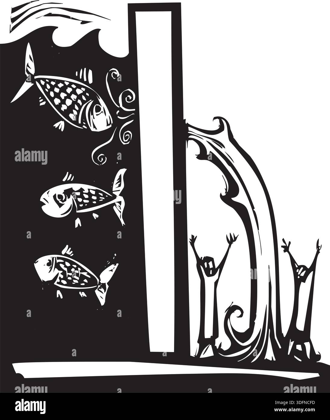 Hole in a dike causing water to flood out Stock Vector Image & Art - Alamy