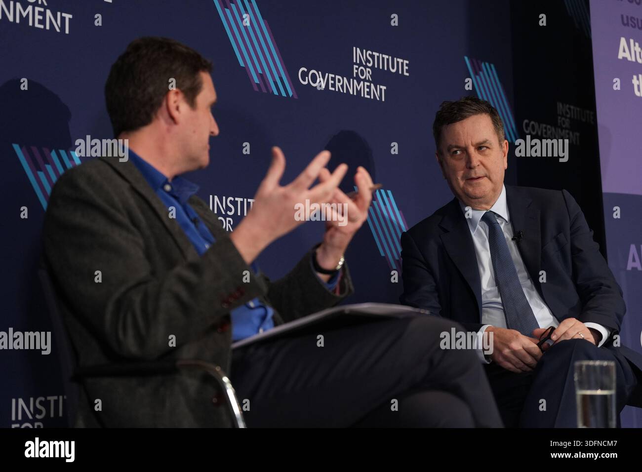 Shadow chancellor Sir Mel Stride during the Institute for Government ...