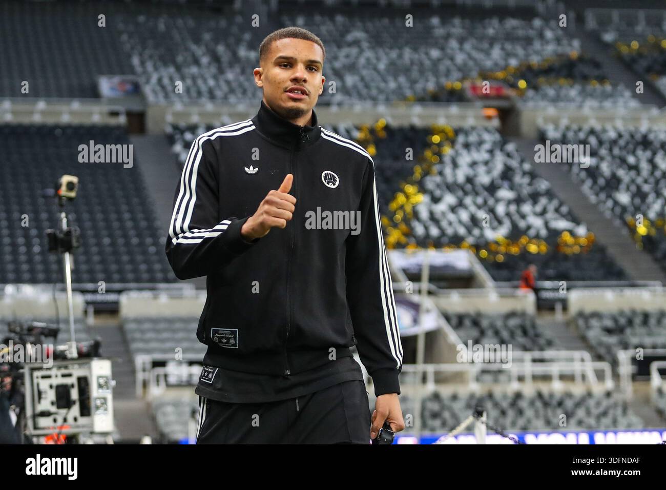 Malick Thiaw Of Newcastle United Arrives during the Newcastle United v ...