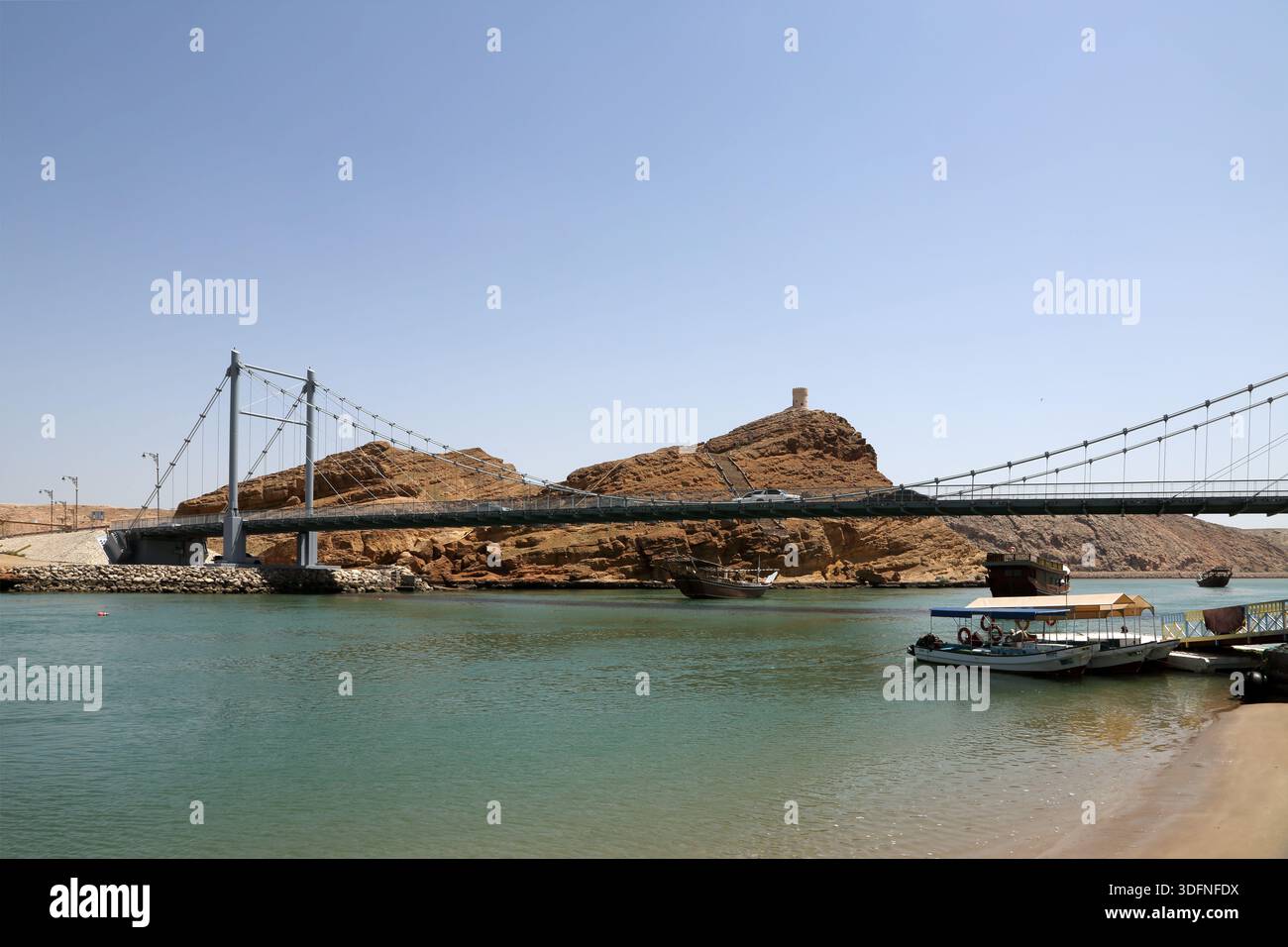 Sur Oman Boats Watchtower and SuspensionKhor al bata suspension bridge ...