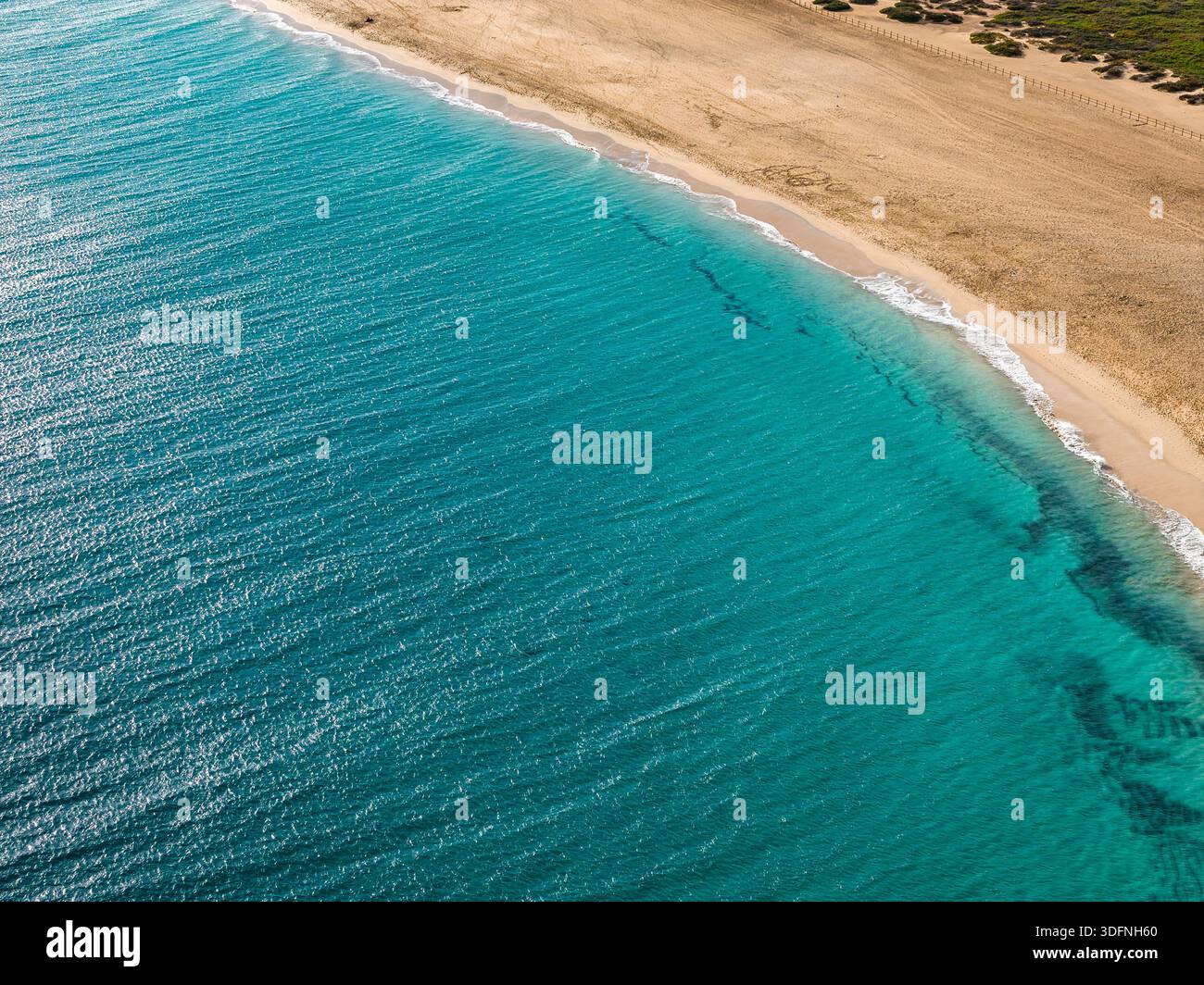 Aerial shoreline and dunes near Morro Jable, Fuerteventura, Canary ...