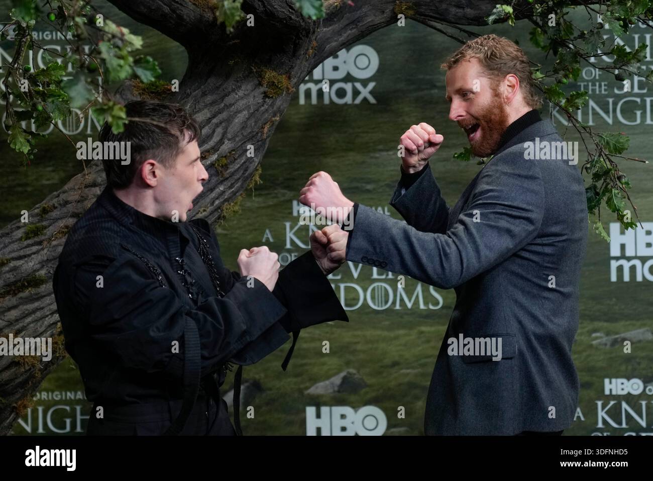 Shaun Thomas, left and Edward Ashley pose together for photographers ...