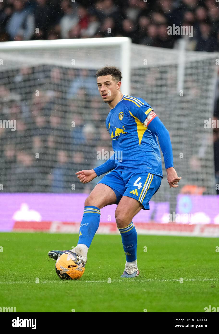 Ethan Ampadu of Leeds United seen in action during the Emirates FA Cup ...
